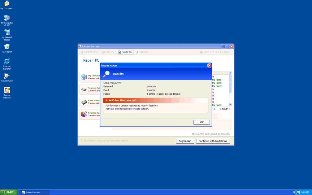 Remove Fake System Restore (Removal Guide)